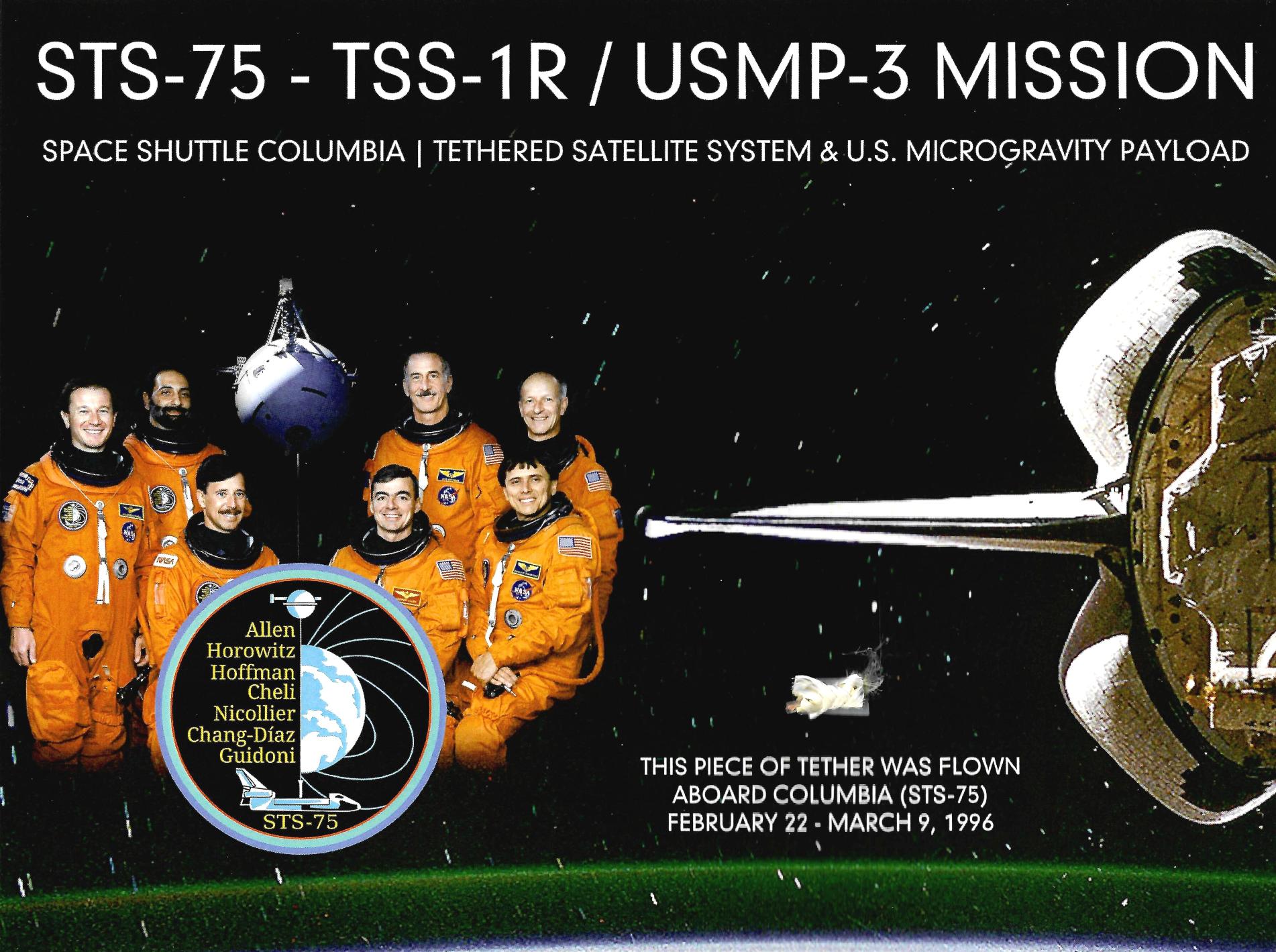 STS-75 flown artifact presentation – Astro Artifacts Online Store
